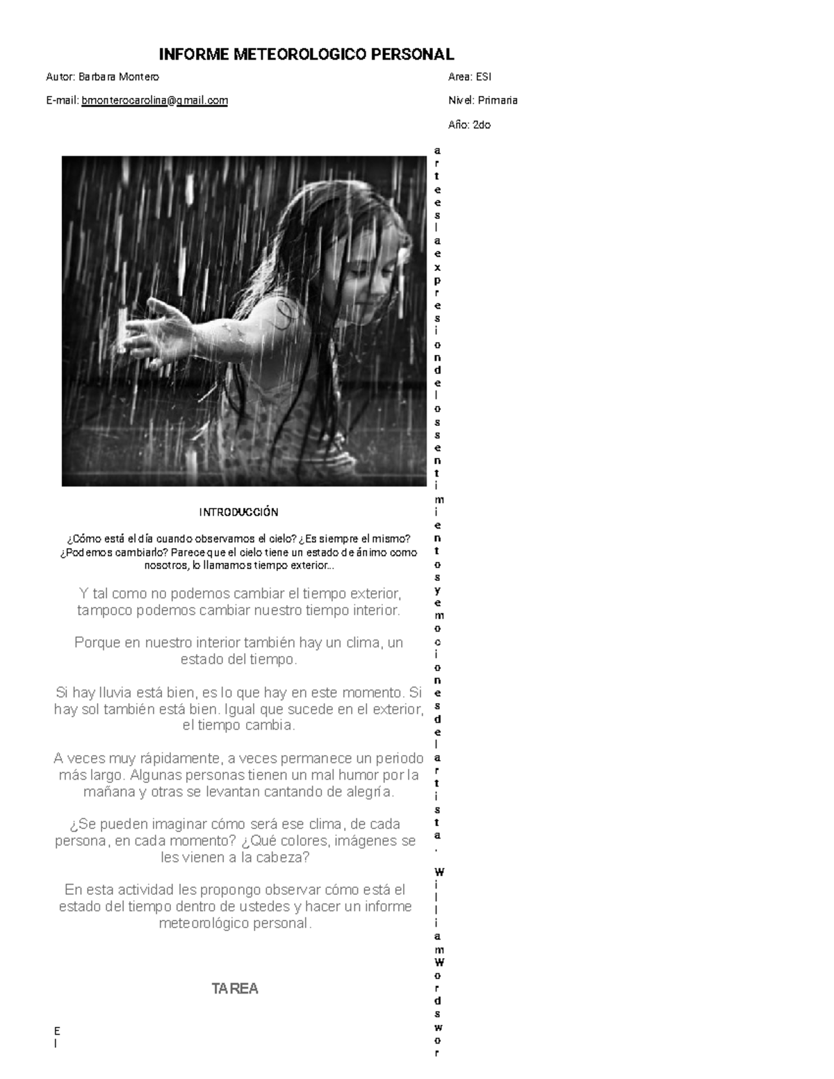 Informe Meteorologico Personal - INFORME METEOROLOGICO PERSONAL Autor ...