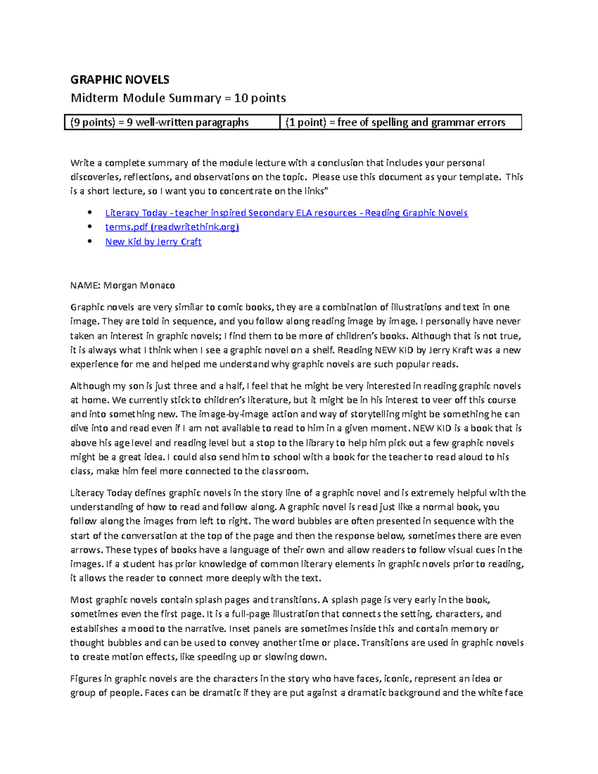 #4 Module Summary-2 - comp paper - GRAPHIC NOVELS Midterm Module ...