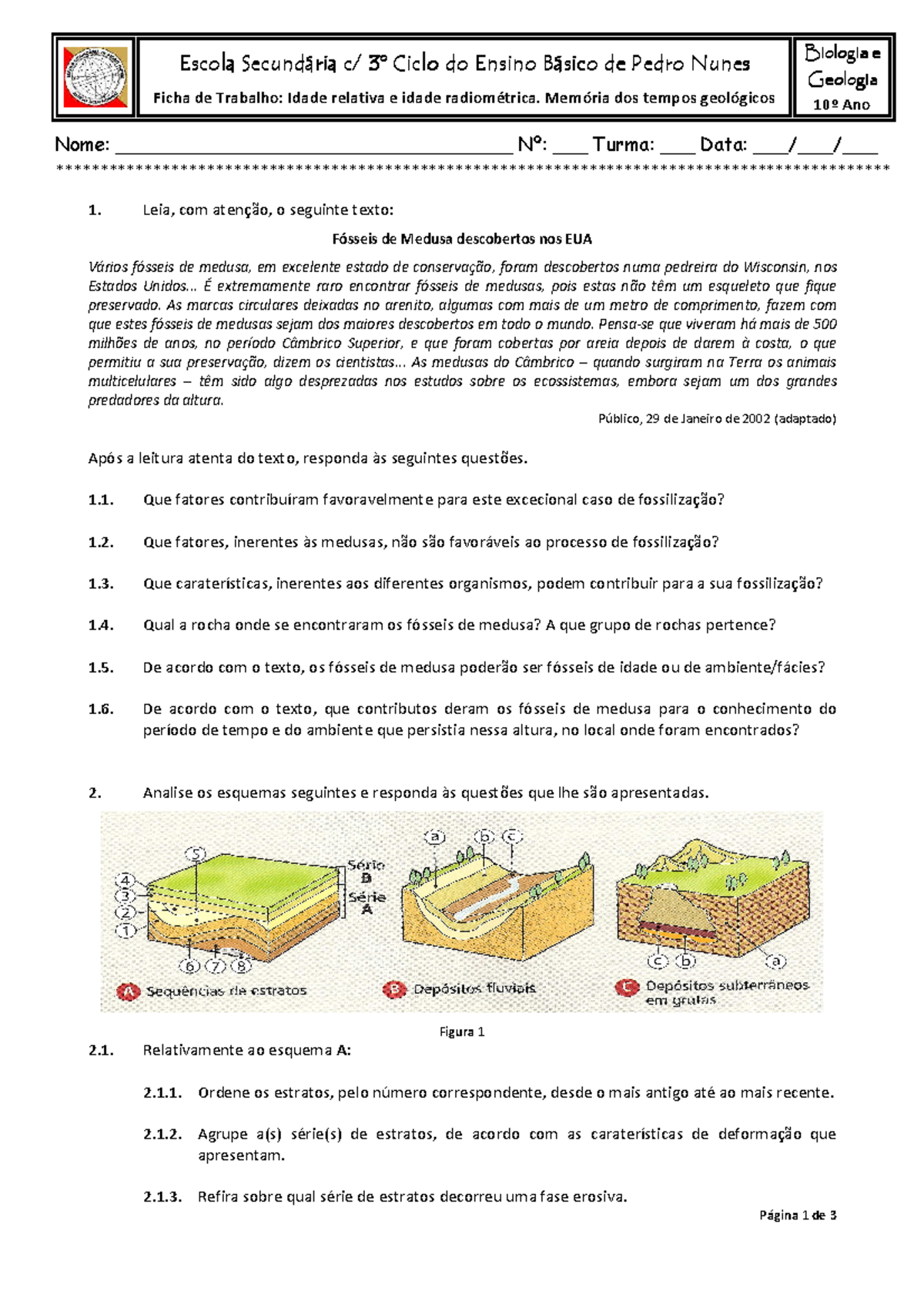FT - Medida do Tempo e Idade da Terra - Escola Secundária c/ 3º Ciclo ...