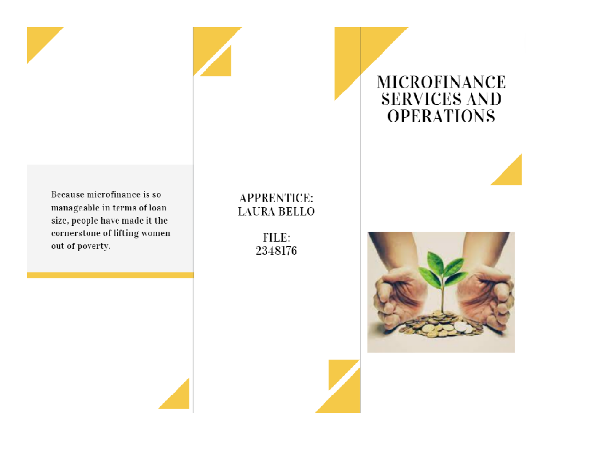 Folleto - microfinanzas - Studocu