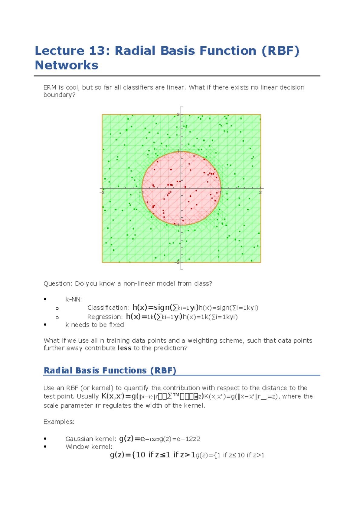 517 2015-2016 Lecture 13 - Radial Basis Function (RBF) Networks - Lecture 13: Radial Basis ...