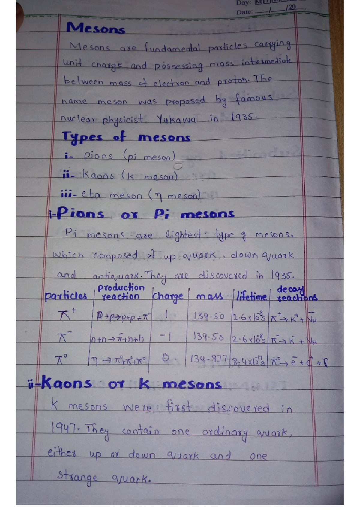 Mesons - The name meson was proposed famous nuclear physicist Yukawa in ...