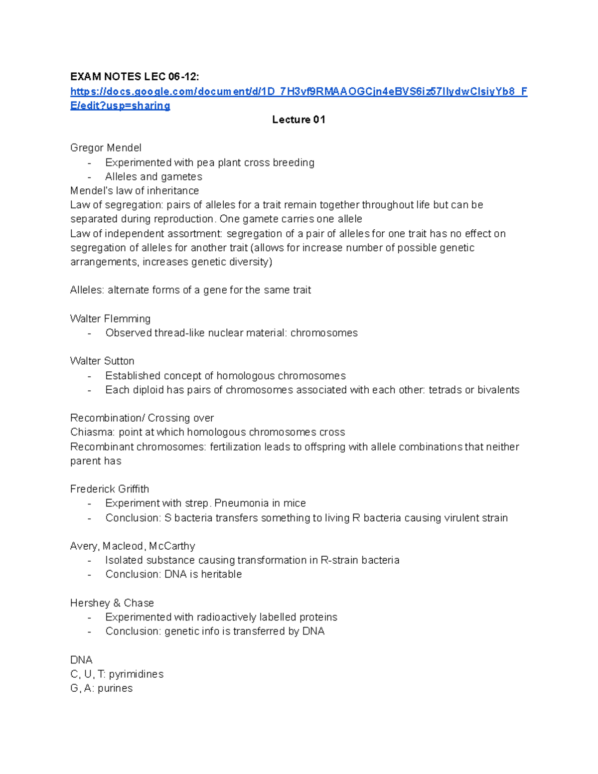 B11 review notes - EXAM NOTES LEC 06-12: - Studocu