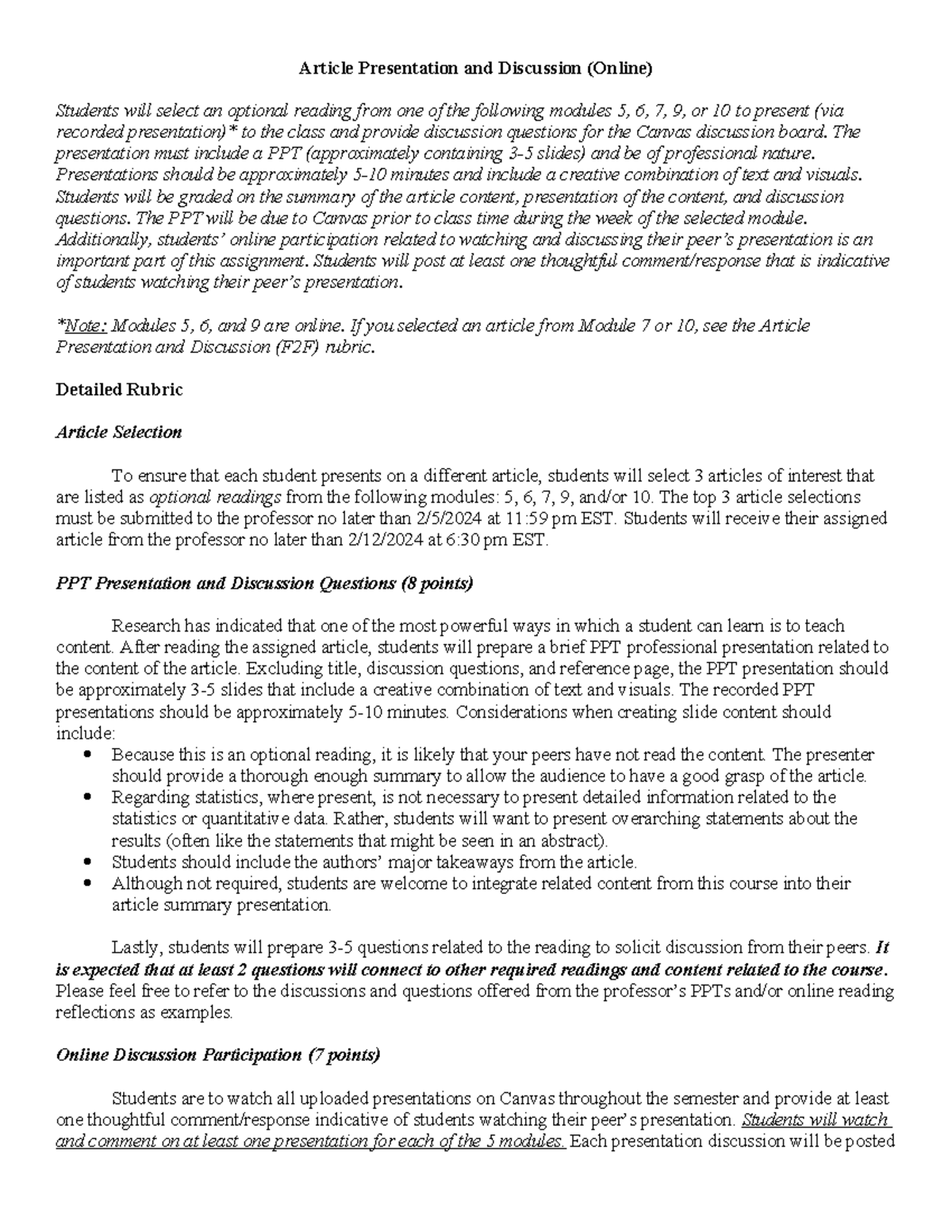 Article Presentation and Discussion (Online) 1 12 - Article ...