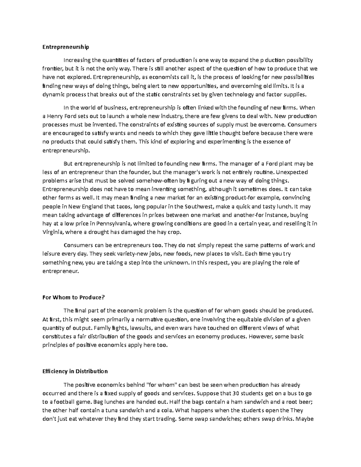 Entrepreneurship - Entrepreneurship Increasing the quantities of ...