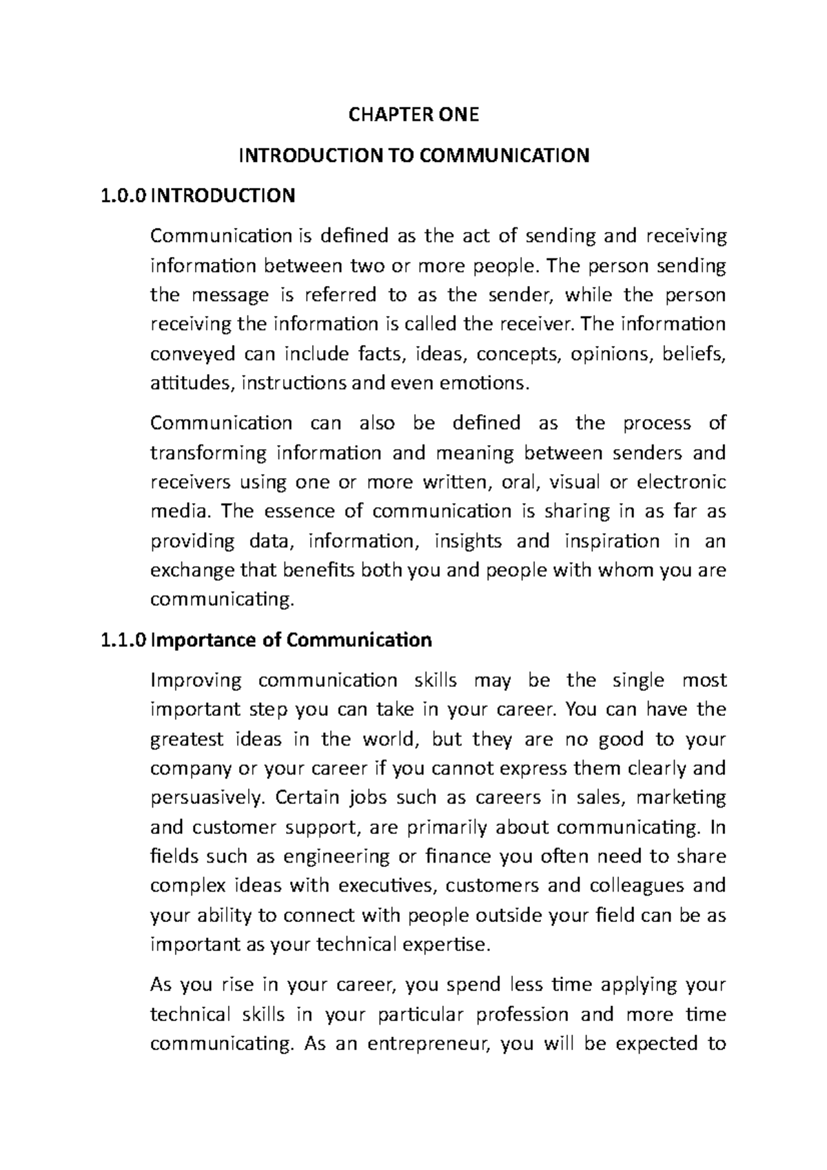 Chapter ONE two and three of business communication - Business Ethics ...