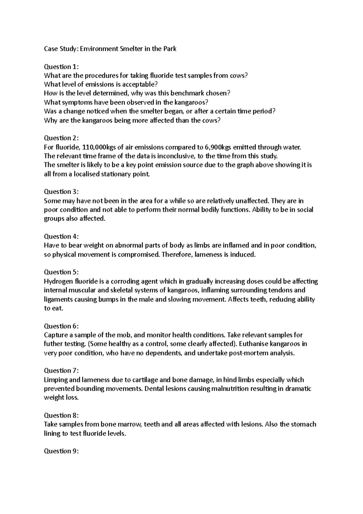 Case Study regarding environmental smelter - Case Study: Environment ...