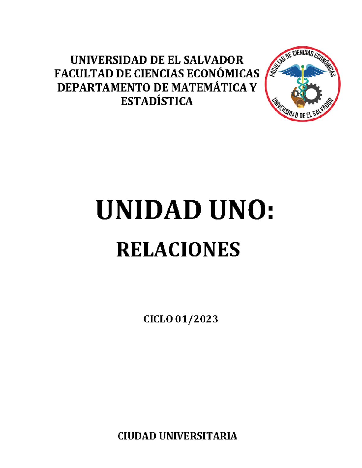 Unidad 1 Mat1 CI 23 - material de matematicas 1 de la universidad de El ...
