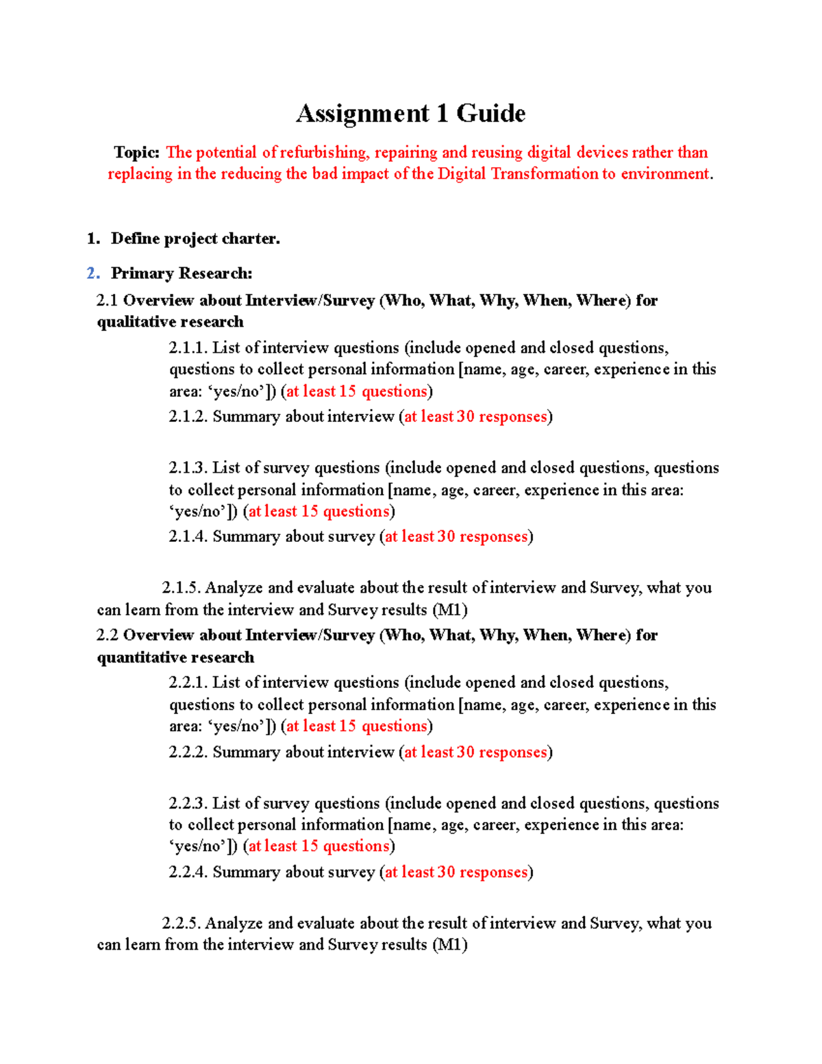 Assignment 1 Guide - tài liêu - Assignment 1 Guide Topic: The potential ...