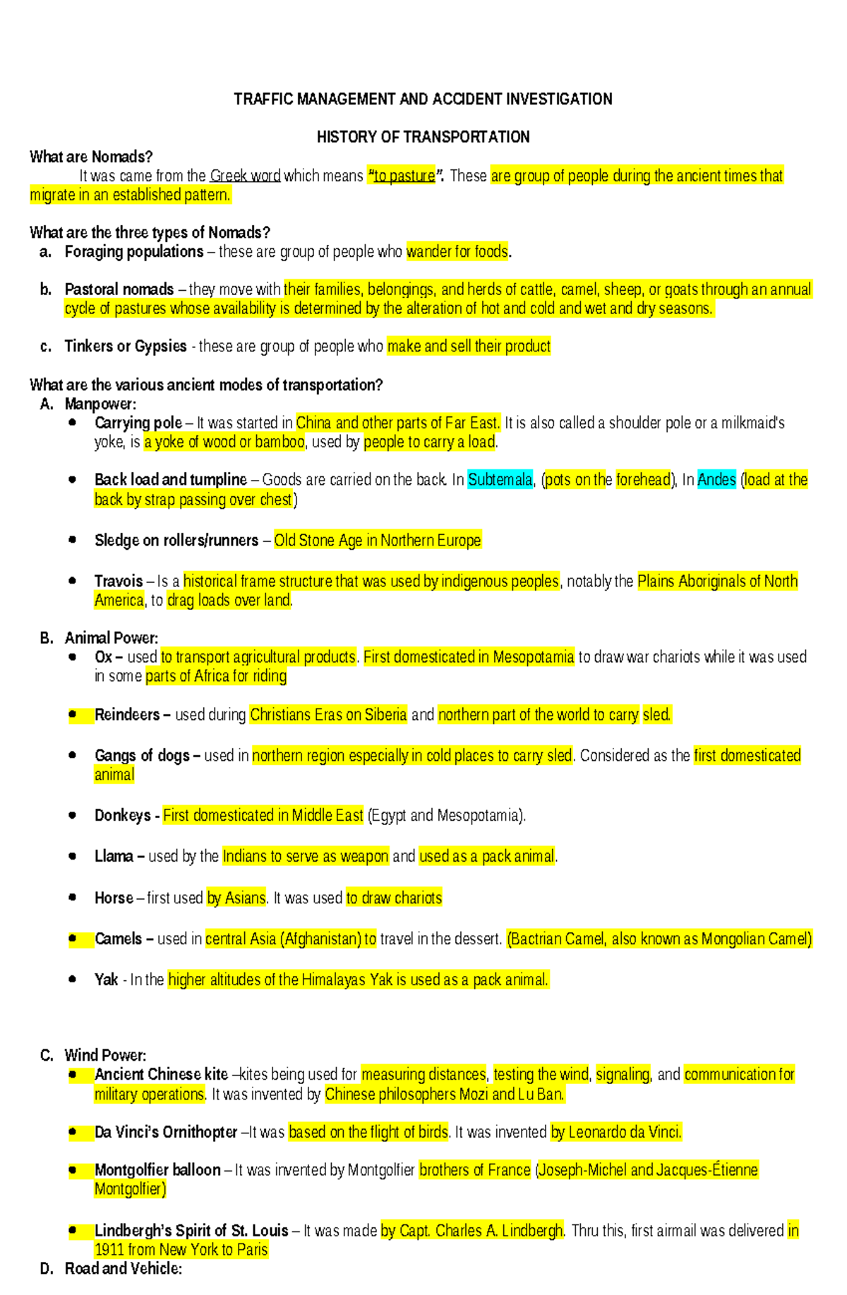 Traffic Management AND Accident Investigation 1 - TRAFFIC MANAGEMENT ...