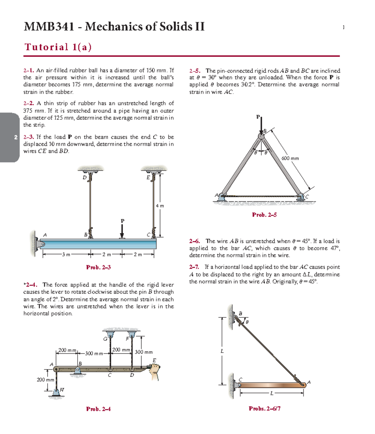 Tutorial 1 - MMB341 - Mechanics of Solids II 1 2 2–1. An air-filled rubber ball has a diameter ...