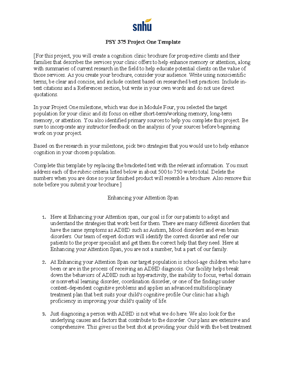PSY 375 Project One Template - PSY 375 Project One Template [For this ...