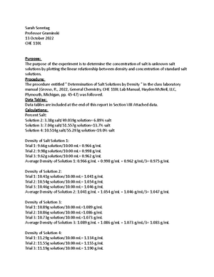 Experiment 2 - Lab 2 Separation Methods - Experiment 2: Separation Methods Date of Submission ...