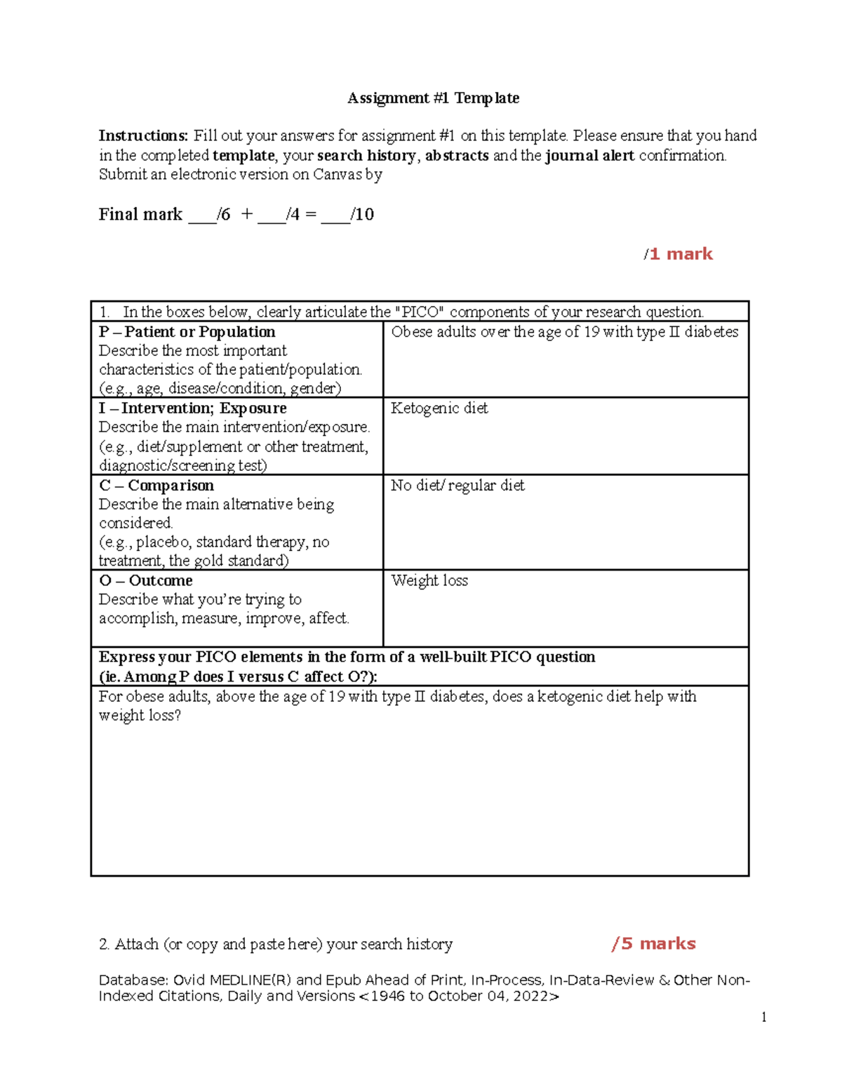 FNH 398 Assignment 1 - Assignment #1 Template Instructions: Fill out ...