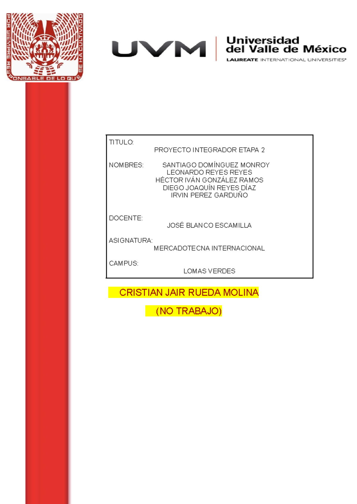 Proyecto integrador etapa 2 - TITULO: PROYECTO INTEGRADOR ETAPA 2 ...