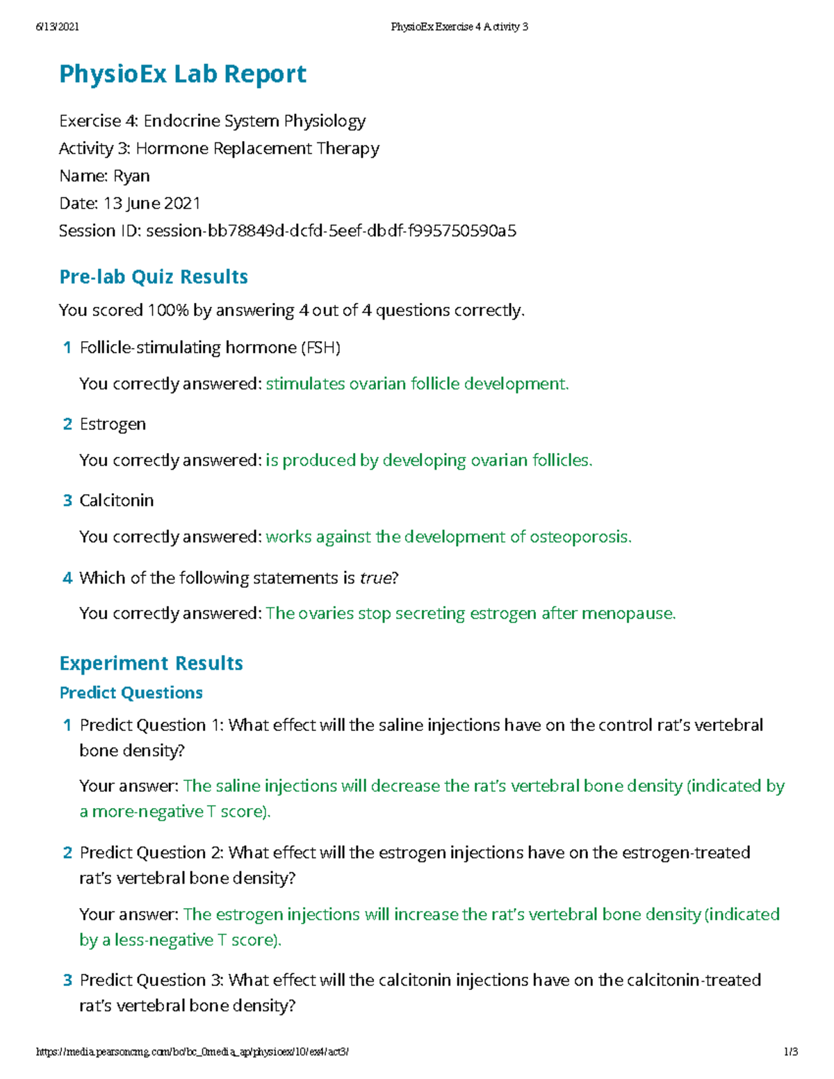 Lab 4 - Physico Ex Assignment - 6/13/2021 PhysioEx Exercise 4 Activity ...