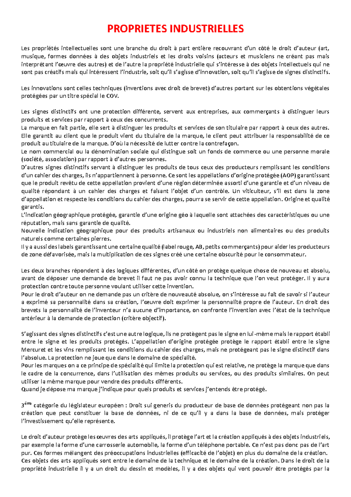 Propriétés industrielles - Warning: TT: undefined function: 32 Warning: TT: undefined function ...