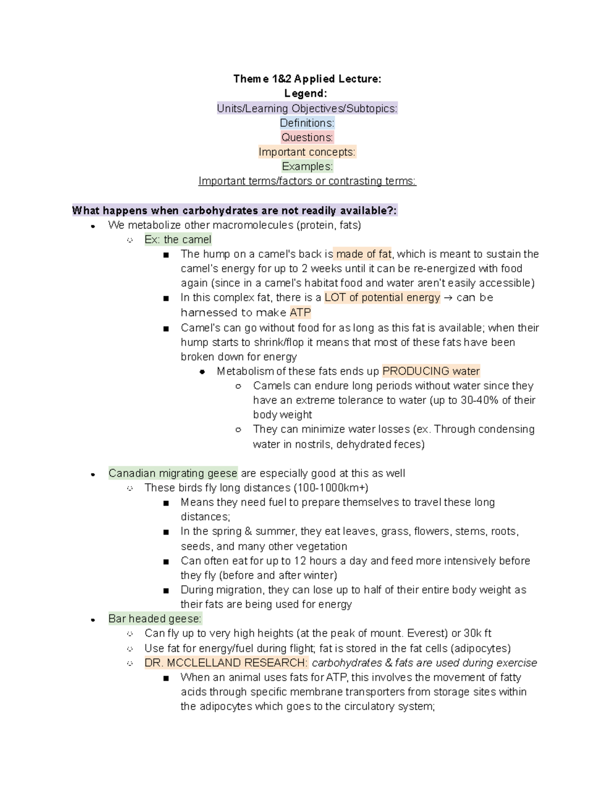 Applied Lecture T1M1+2 - Theme 1&2 Applied Lecture: Legend: Units ...