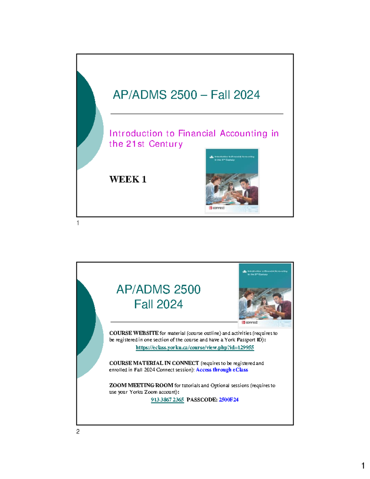 Drop in#1 Week 1 Online Zoom F24 - AP/ADMS 2500 – Fall 2024 ...