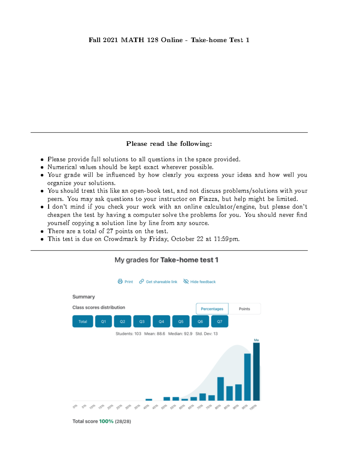 Fall 2021 - Math 128: Take-home Test 1 - Fall 2021 MATH 128 Online ...