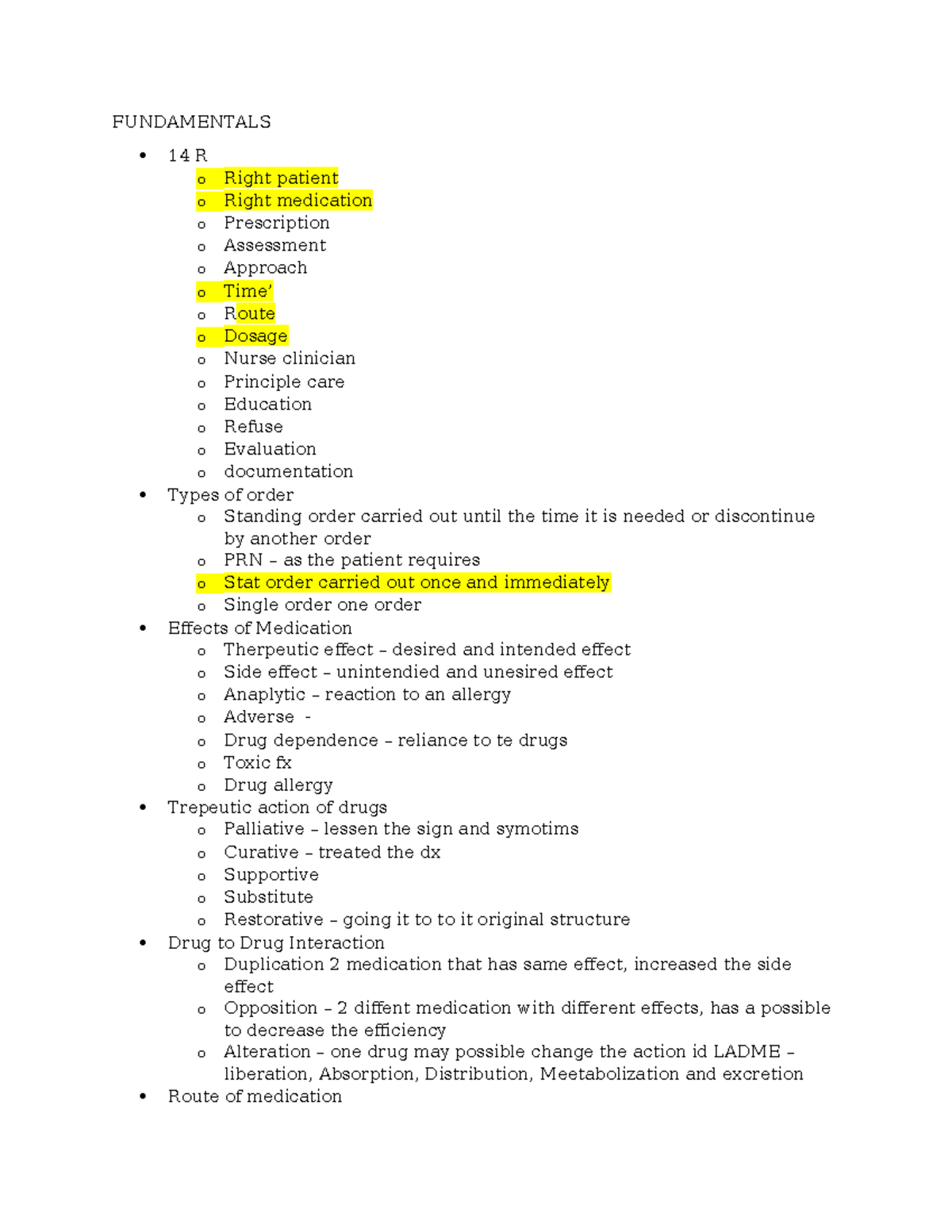 Basic Notes about Vital Signs, Pharmacology of Basic Medications and ...
