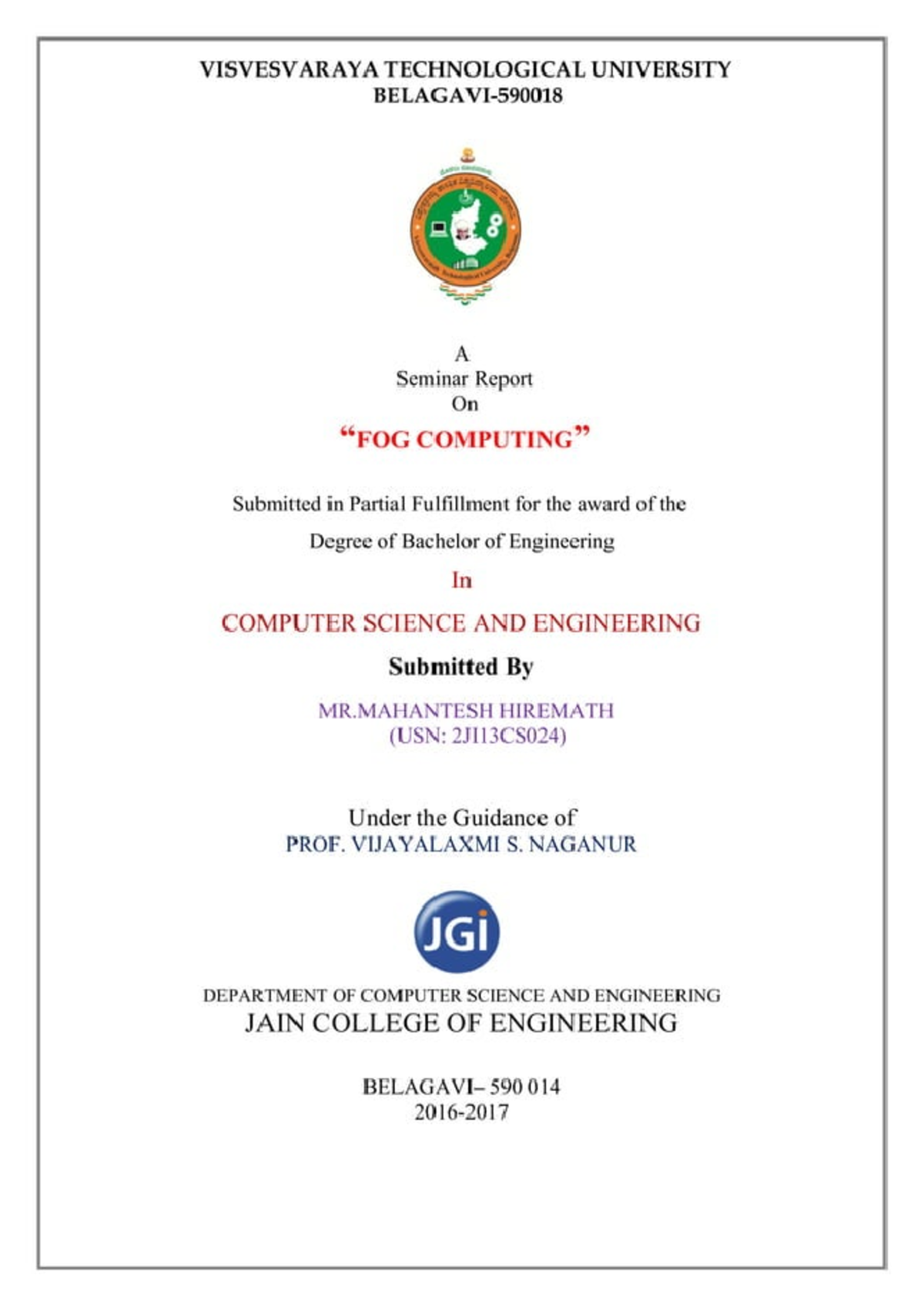 Fog computing report - Computer Science - Studocu