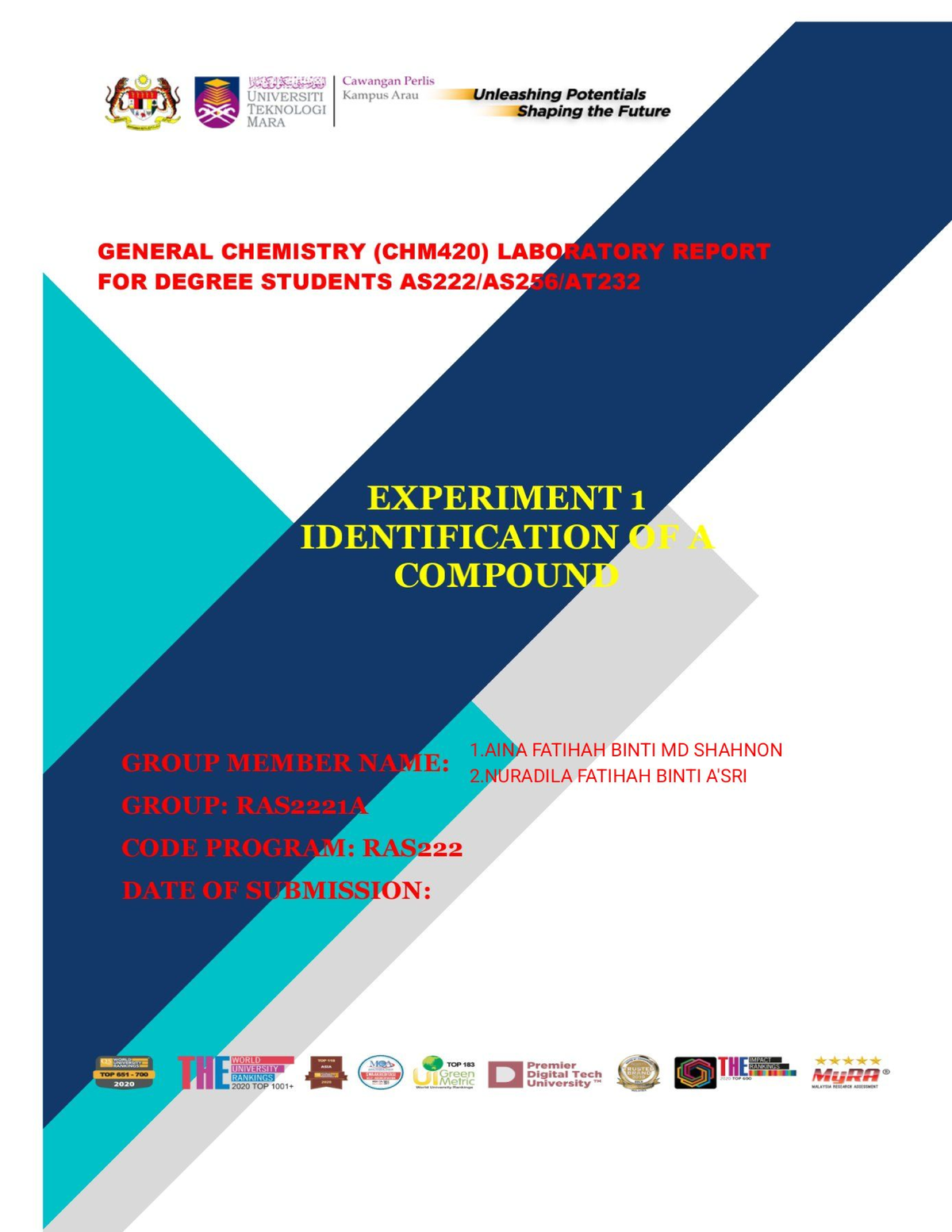 EXP 1 Identification OF A Compound - General Chemistry - Studocu