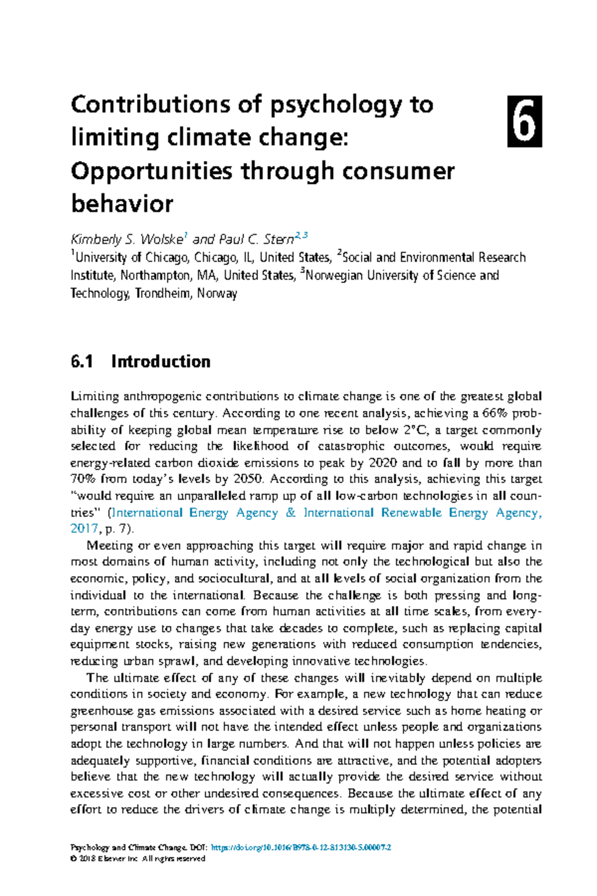 Wolske 2018 - Supplementary Material - 6 Contributions of psychology to ...