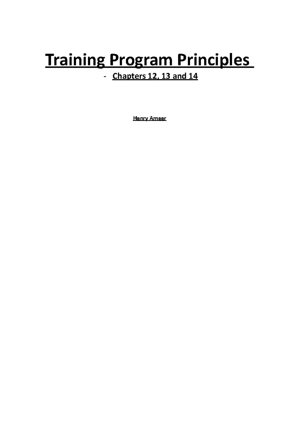 AOS 2 Training Program - Lecture notes 1-4 - POPH90117 - Unimelb - Studocu