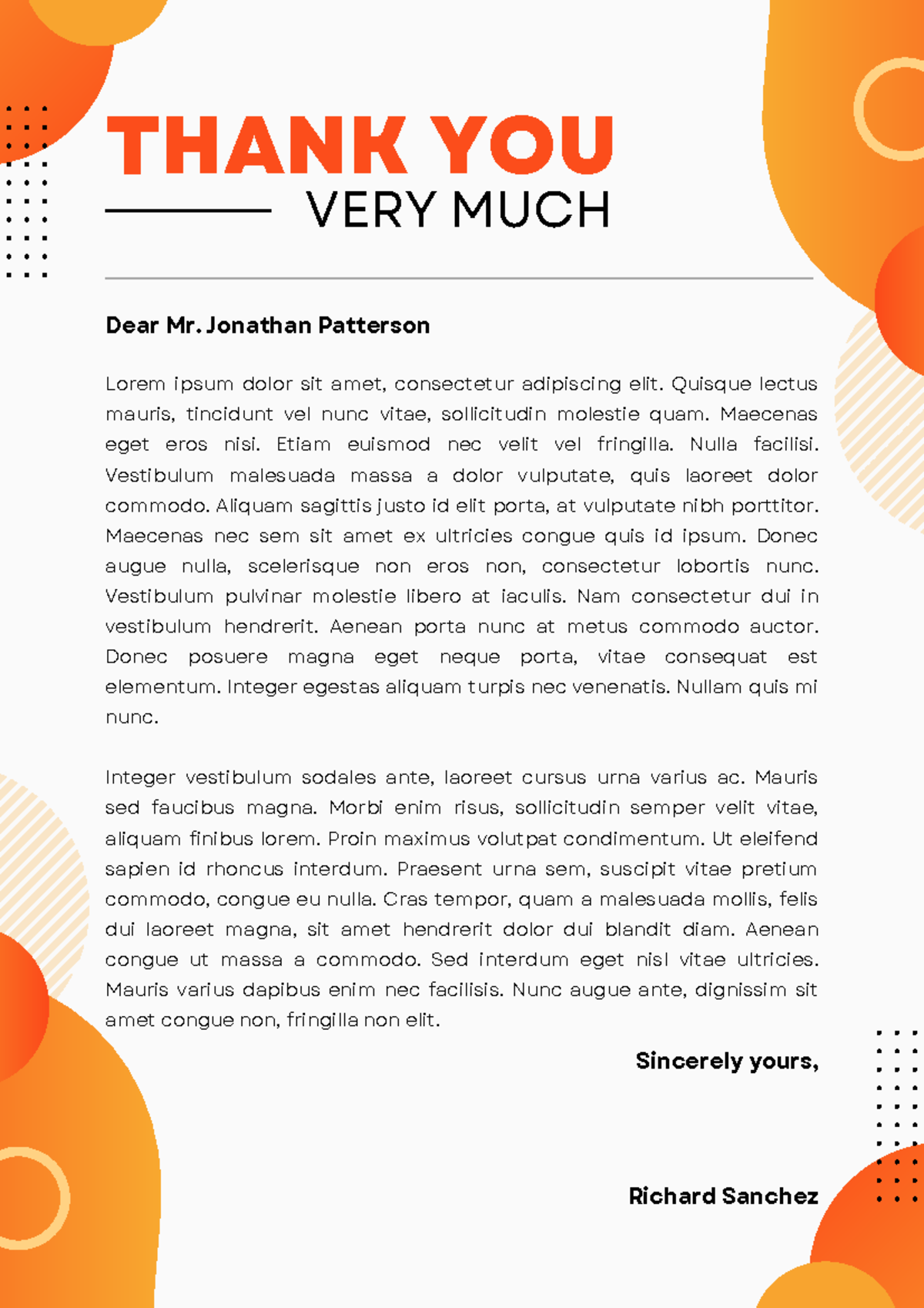 White Orange Gradient Thank You Letter A4 20240512 235532 0000 - THANK YOU VERY MUCH Lorem ipsum ...