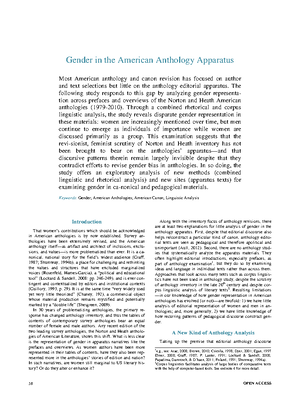 Gender in the American Anthology Apparatus - The following study ...