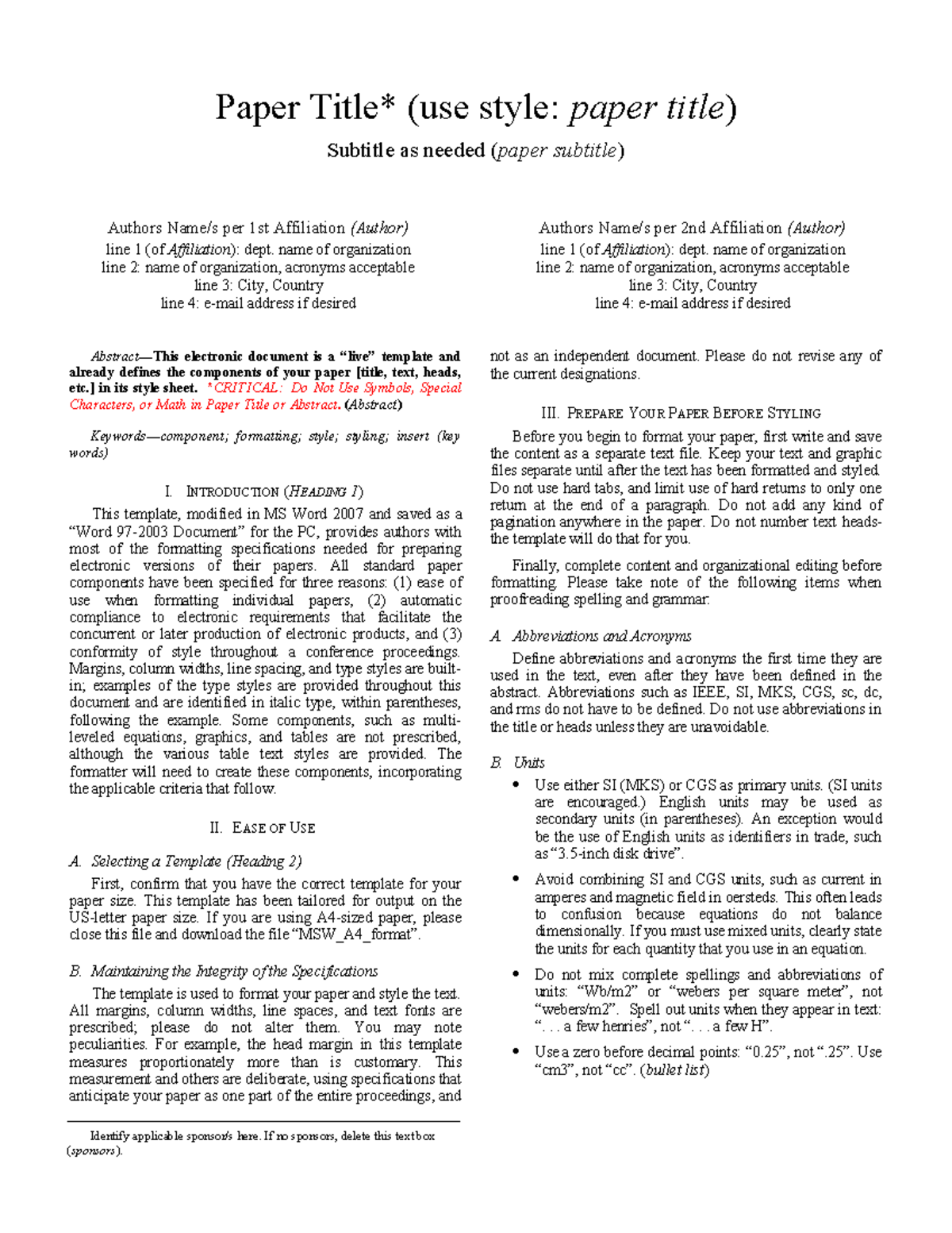 Word-Template - Paper Title* (use style: paper title) Subtitle as ...