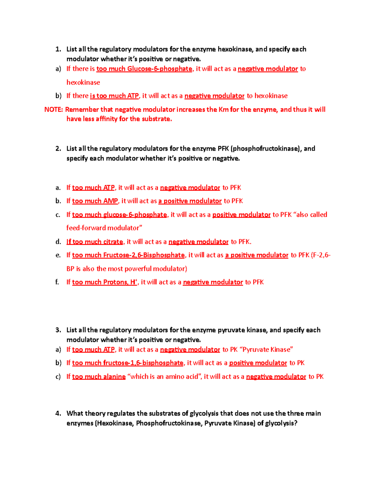 Copy of cell bio si questions imp - 1. List all the regulatory ...