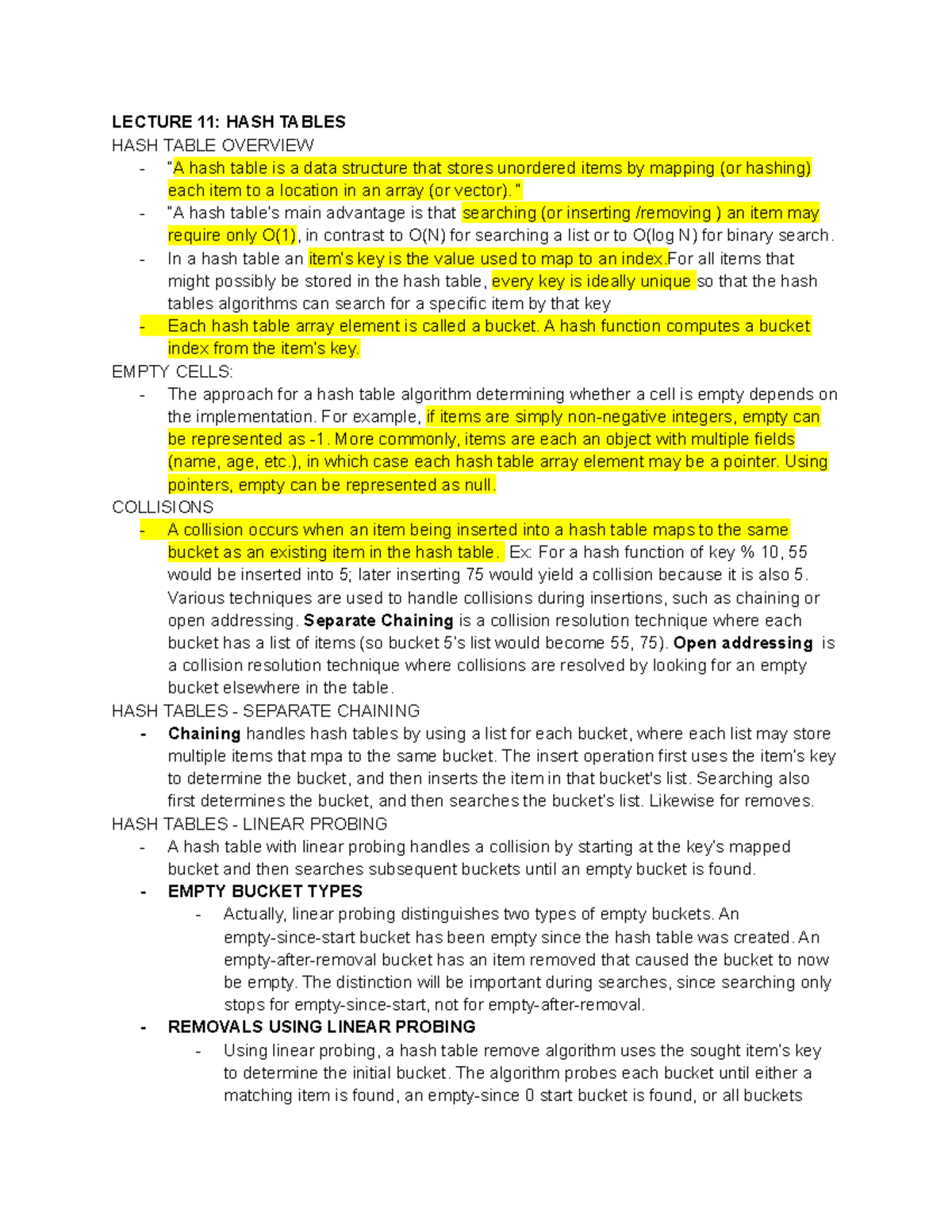 Principles Of Data Structure Lecture 11 Lecture 11 Hash Tables Hash Table Overview A Hash