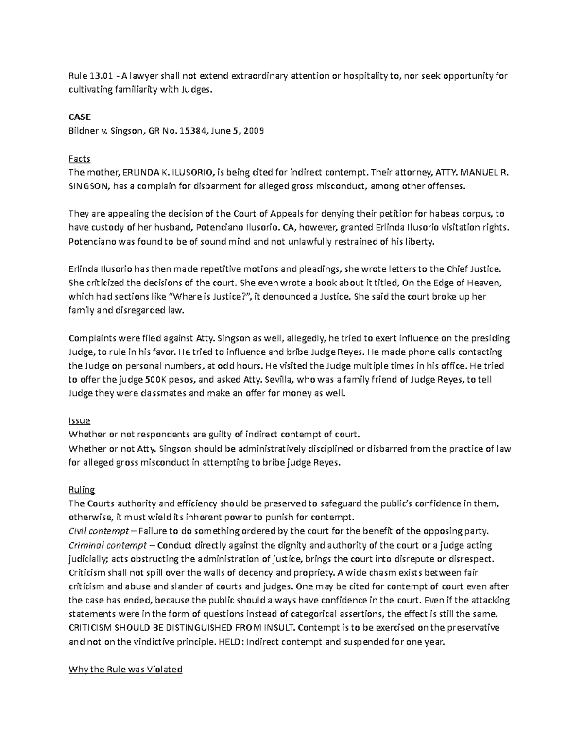 Ethics Canon 13 Rule 13.01 - Rule 13 - A lawyer shall not extend ...