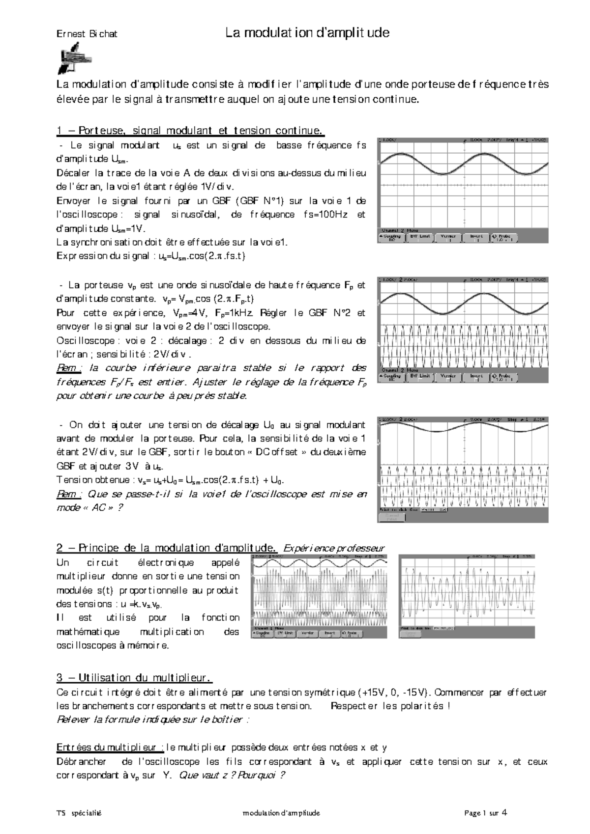 11 la modulation d amplitude - Er nest Bi chat La modulat ion d’amplit ...