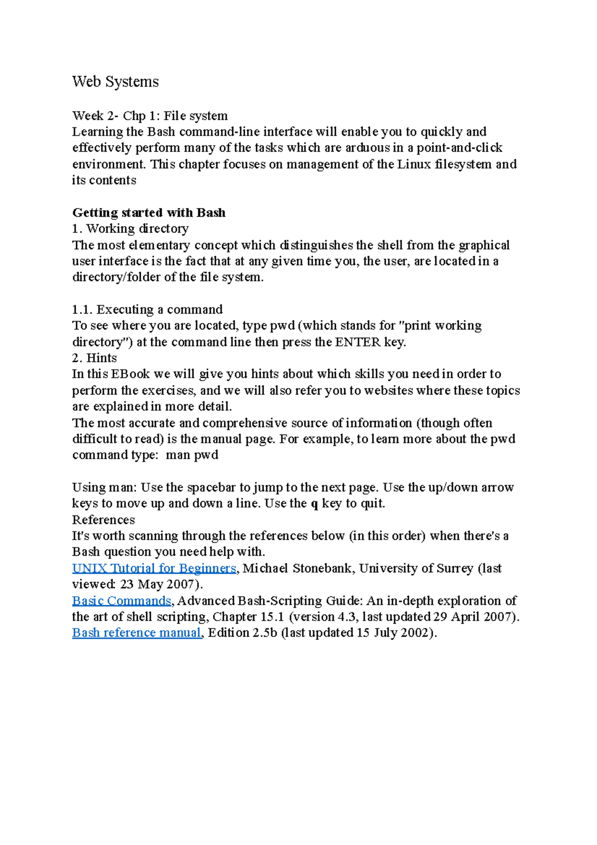 Web Systems - Notes - Web Systems Week 2- Chp 1: File system Learning ...