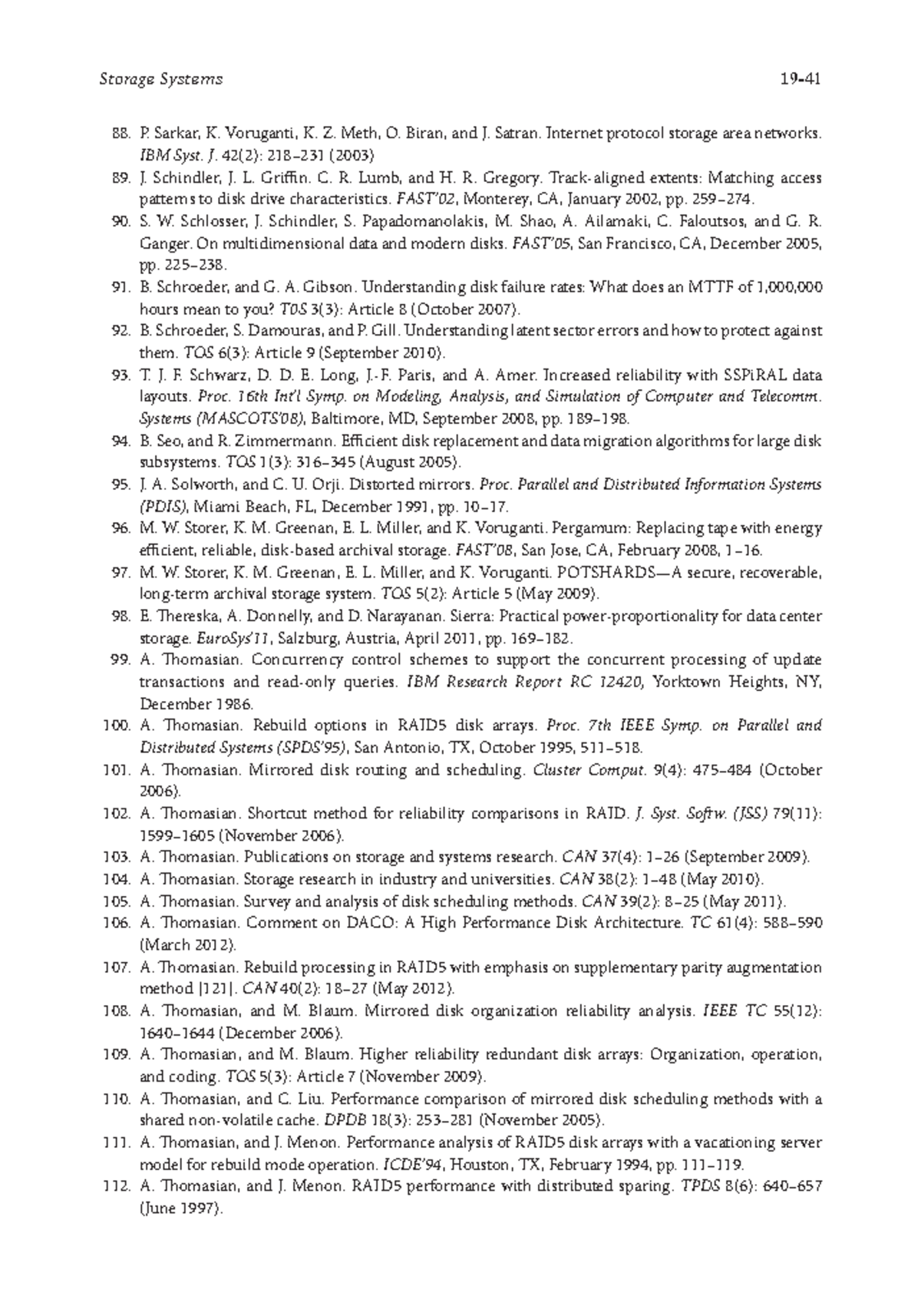 Computing Handbook Cse 71 Storage Systems 19 41 88 P Sarkar K Voruganti K Z Meth O