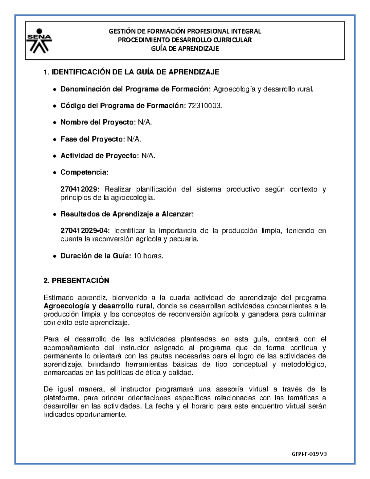 Guia de Aprendizaje AA4 - GESTI”N DE FORMACI”N PROFESIONAL INTEGRAL PROCEDIMIENTO DESARROLLO ...