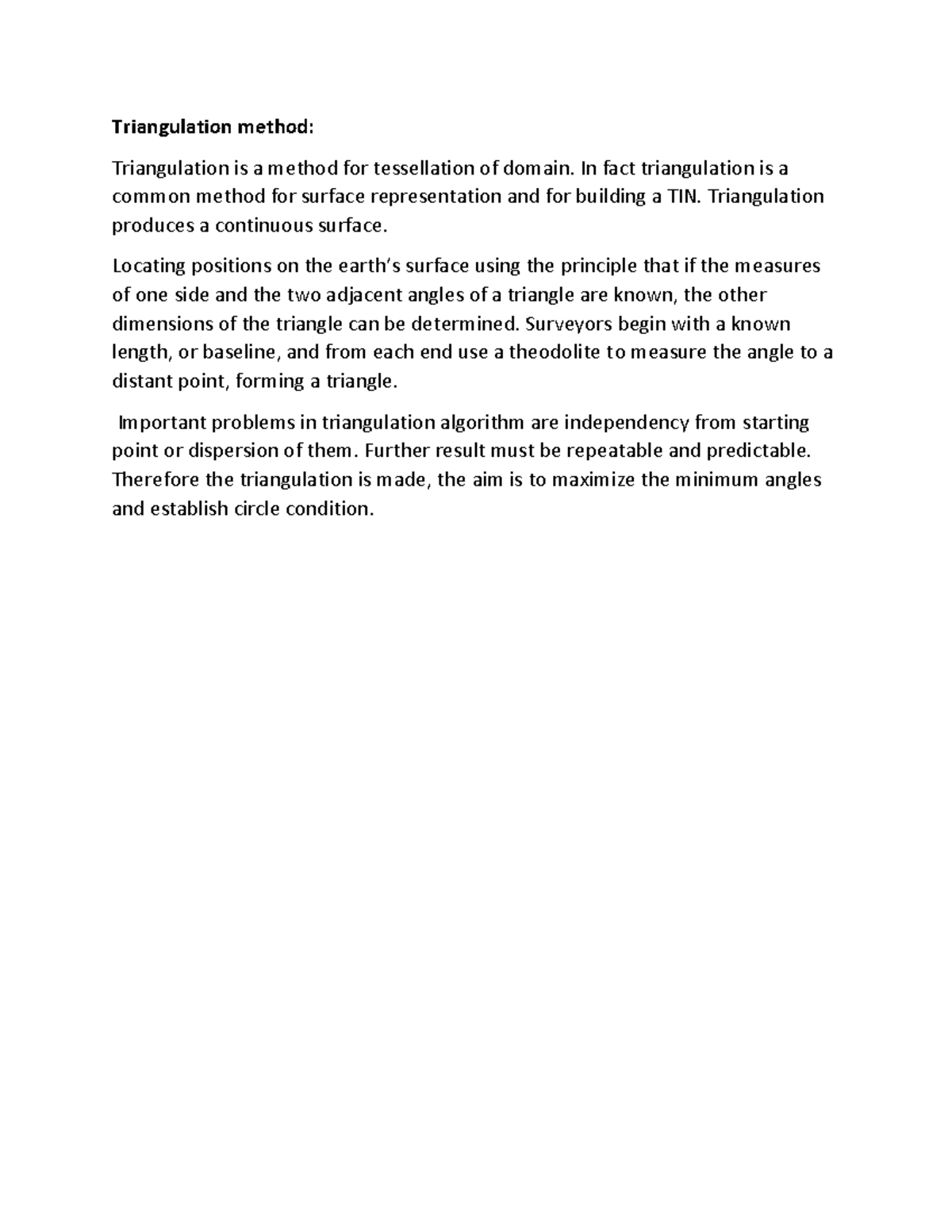 Triangulation method in Gis - Triangulation method: Triangulation is a ...