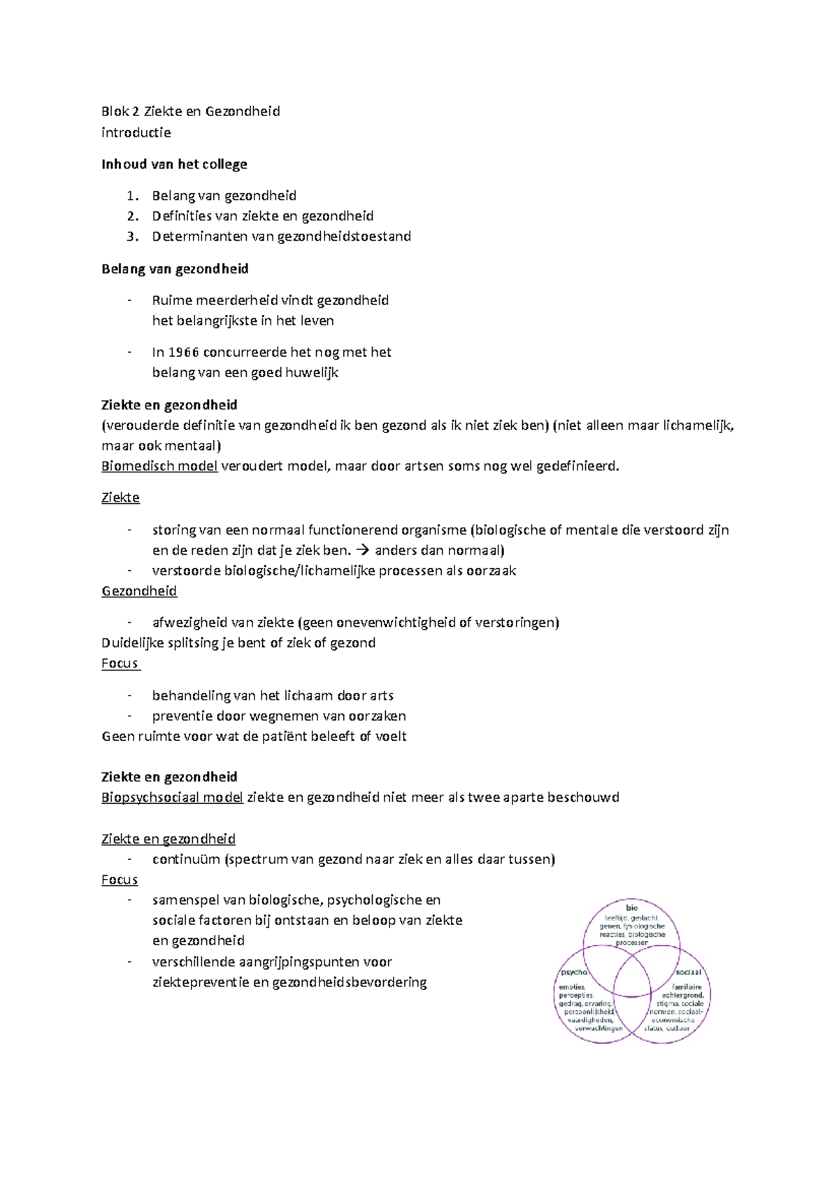 Blok 2 Ziekte en Gezondheid sociaal medische wetenschappen - Blok 2 ...