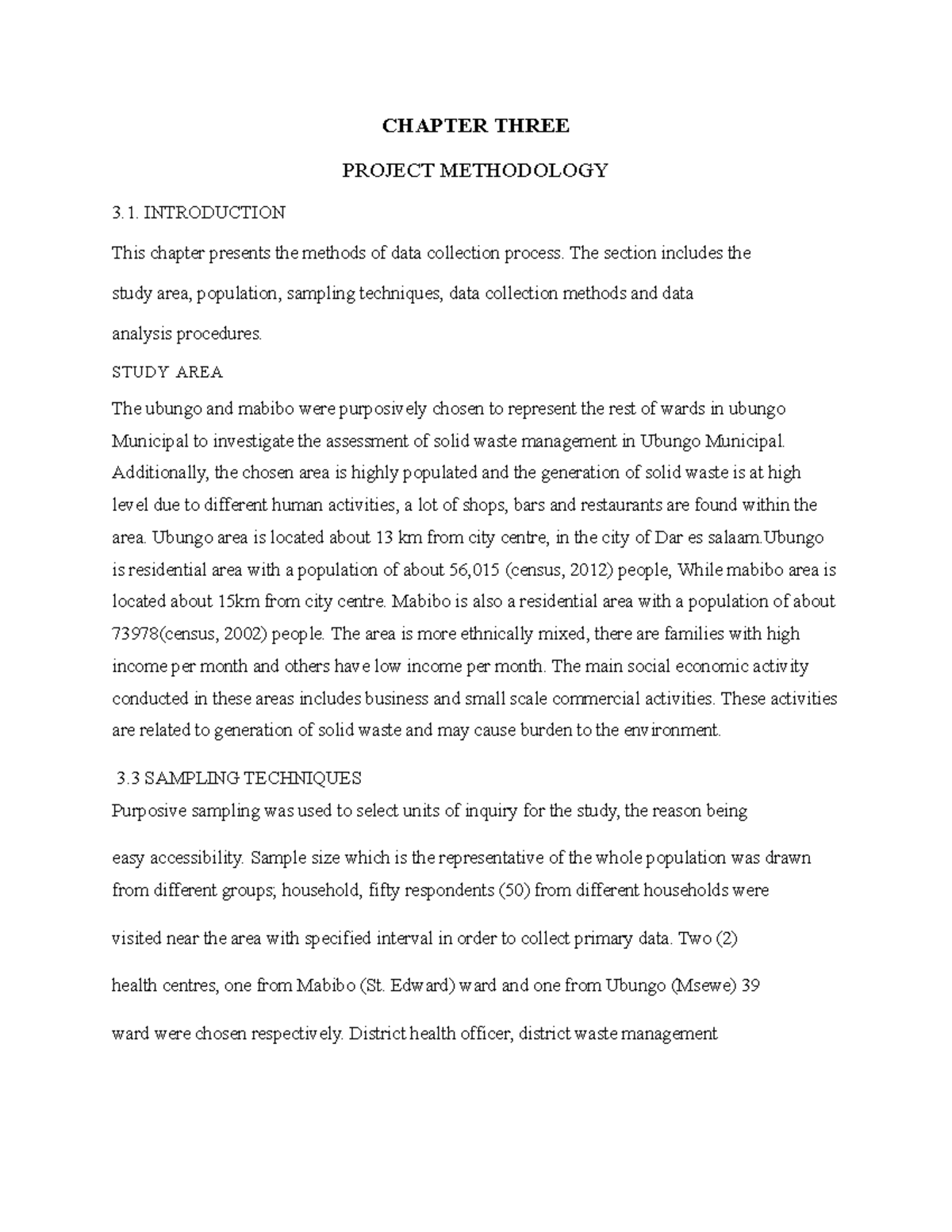 Research methodology - PREPARED BY SIR NELSON JOHNSON - CHAPTER THREE PROJECT METHODOLOGY 3 ...