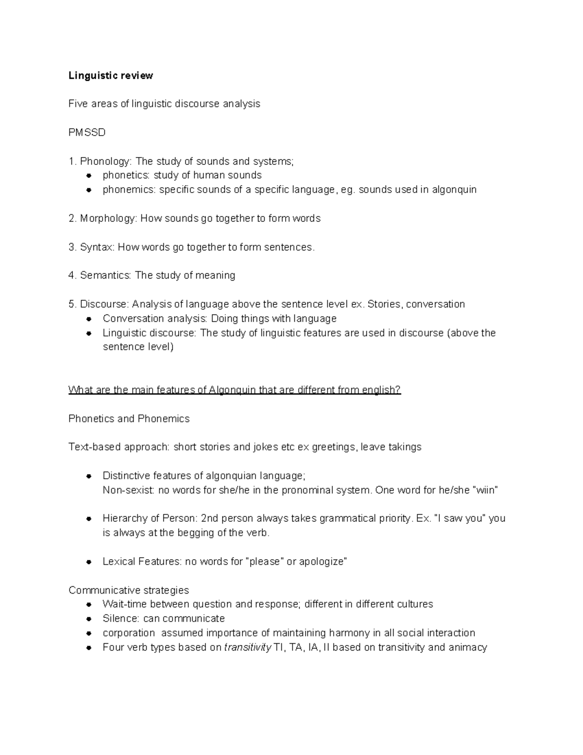 Linguistic review - Professor Roger Spielmann. - Linguistic review Five ...