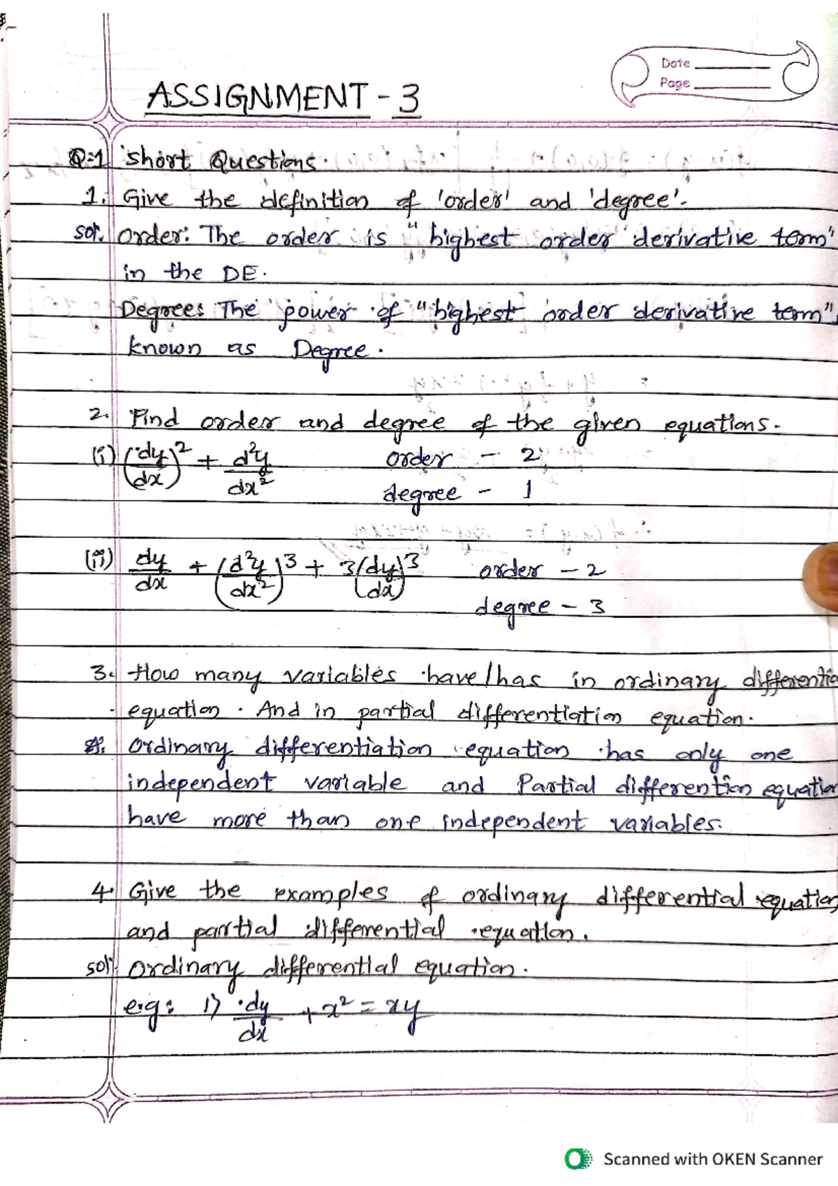 Maths Assignment-3 - B.tech CSE - Studocu
