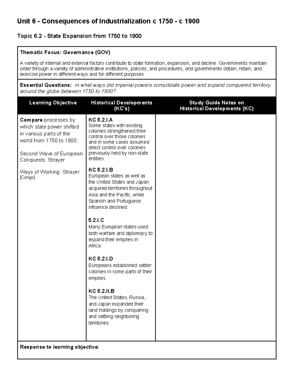Unit 6.2 State Expansion 1750 -1900 (w pgs) - Unit 6 - Consequences of ...