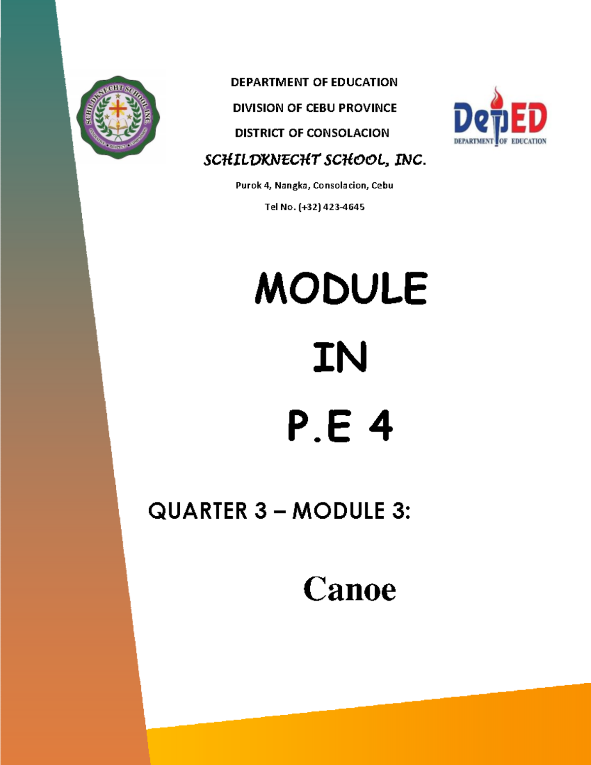 P - Physical Education Modules - DEPARTMENT OF EDUCATION DIVISION OF ...