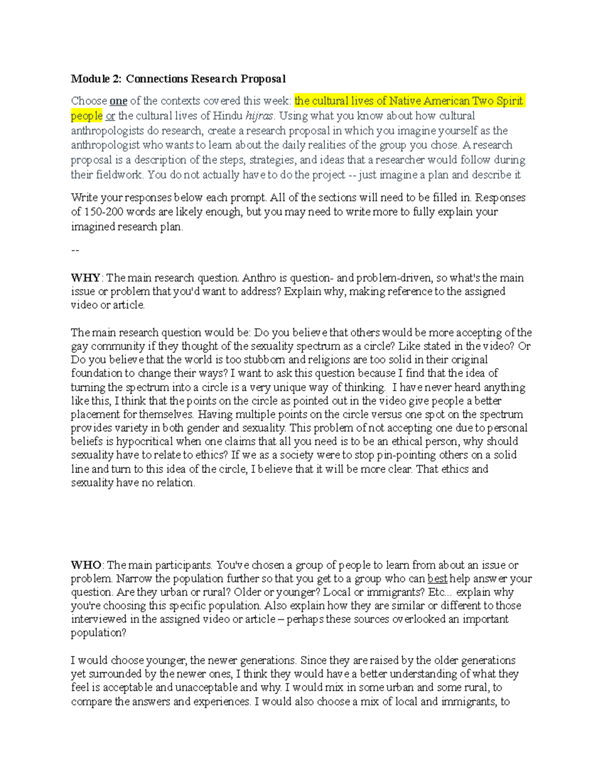 Module 2 Connections Research Proposal - Module 2: Connections Research ...