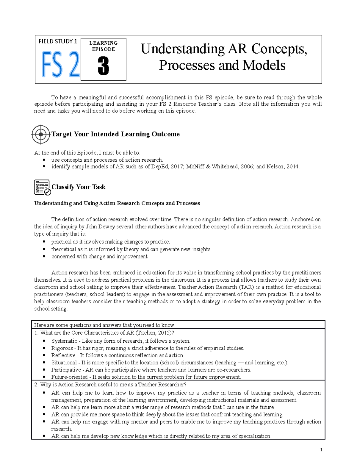 FS-2 episode-3 - This is only a sample in order to guide you in answering. - To have a ...
