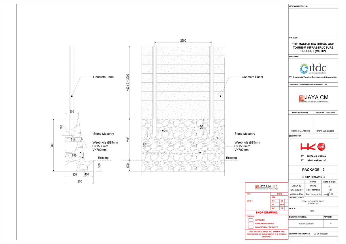 143. Retaining WALL Paddock - 2 rev1-001 (16) - 600 Var* 1250 850 400 ...