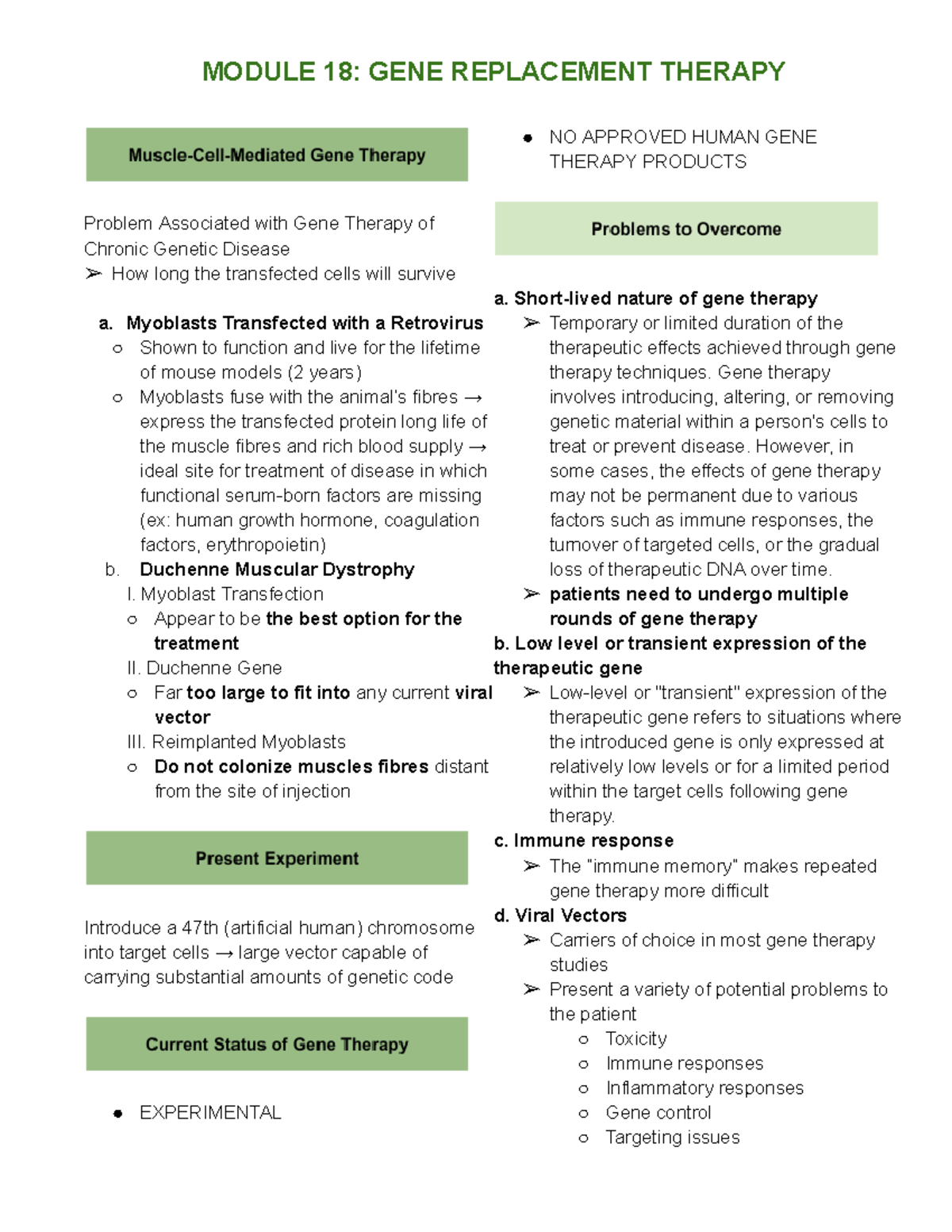 Group-4 Modue-18 Gene-Therapy - MODULE 18: GENE REPLACEMENT THERAPY ...